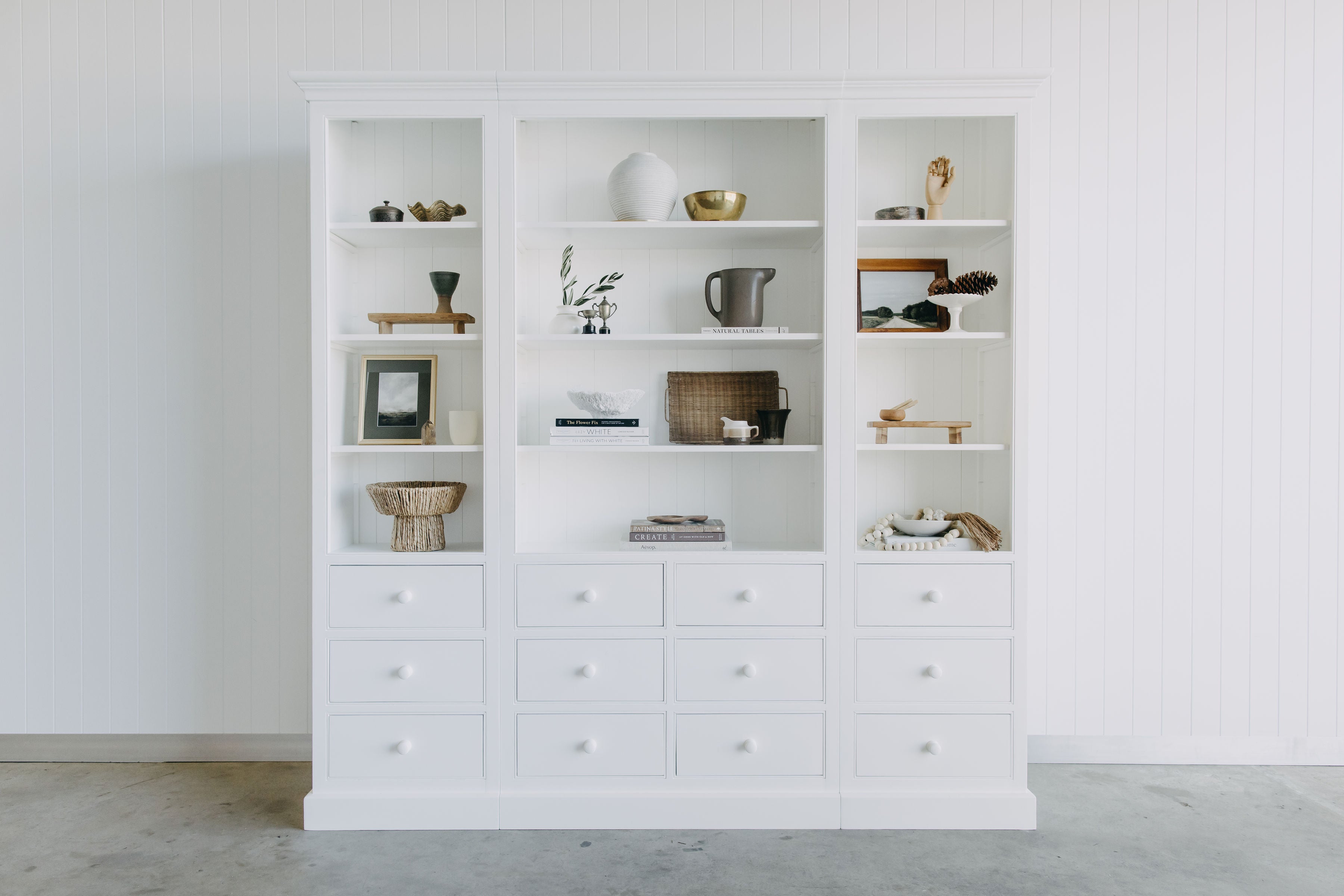 Claremont Bookcase - Polar White | Rustic Charm Interiors