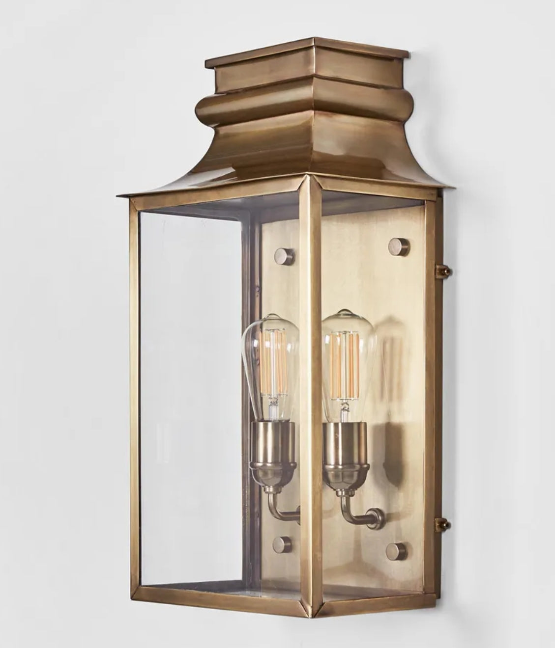 Dunmore Outdoor Wall Light in Brass | Rustic Charm Interiors