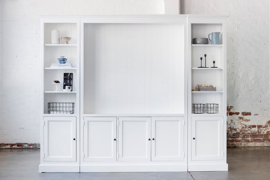 Grayson TV Entertainment Unit Polar White – Rustic Charm Interiors
